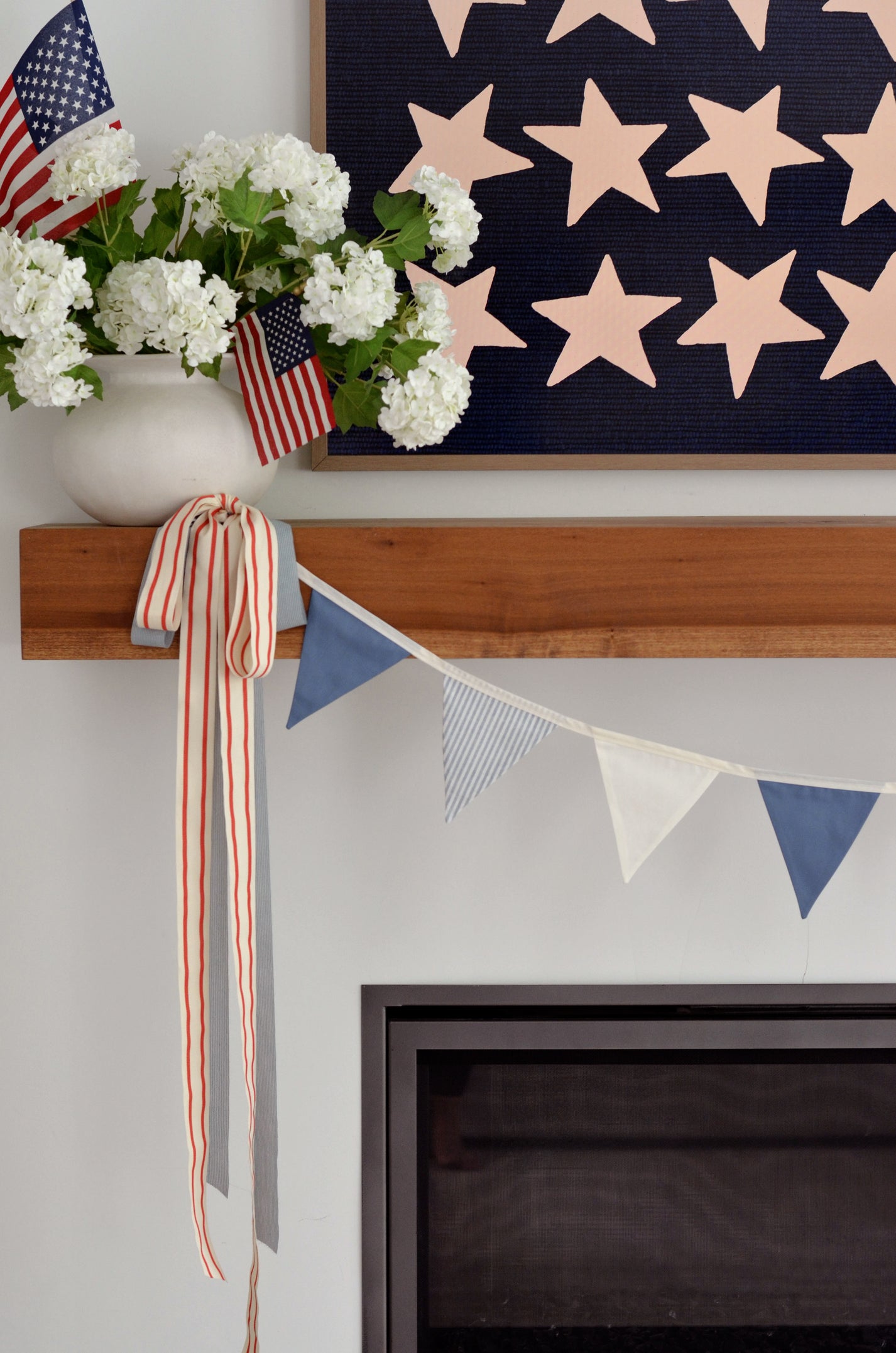 Blue Striped Pennant Garland – Tableshoppe Co.
