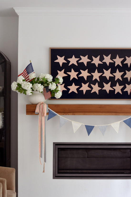 Blue Striped Pennant Garland – Tableshoppe Co.